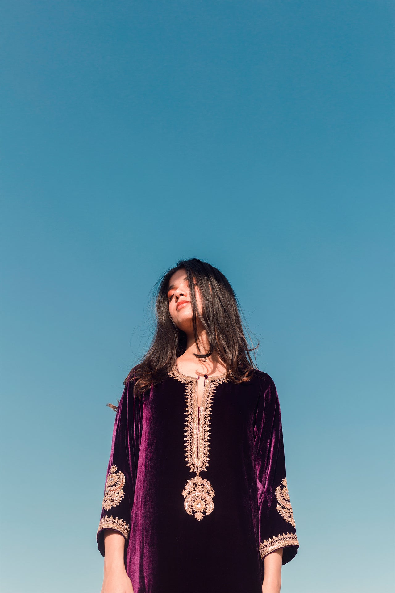 Mehrun Kurta and Sharara-Purple – Lajjoo